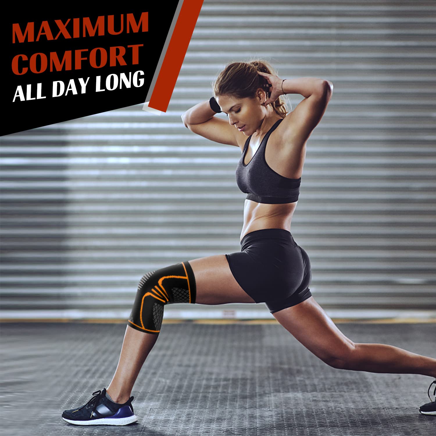 yeuG Knee Braces for Knee Pain 2 Pack - Knee Compression Sleeve Best Support for Running, Weightlifting, Hiking, Arthritis, ACL, Meniscus Tear,Joint Pain Relief, Injury Recovery