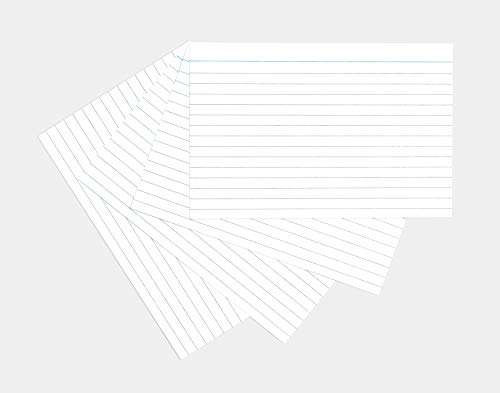 Silvine A6 White Record Cards - Lined with Headline, 100 Cards Per Pack (Size 6x4")