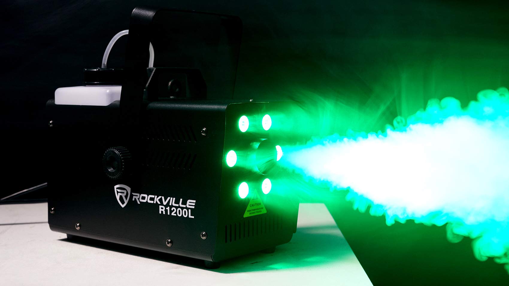 Rockville R1200L Fog/Smoke Machine w LED's, 7 Channel DMX+2 Remotes+Gallon Fluid