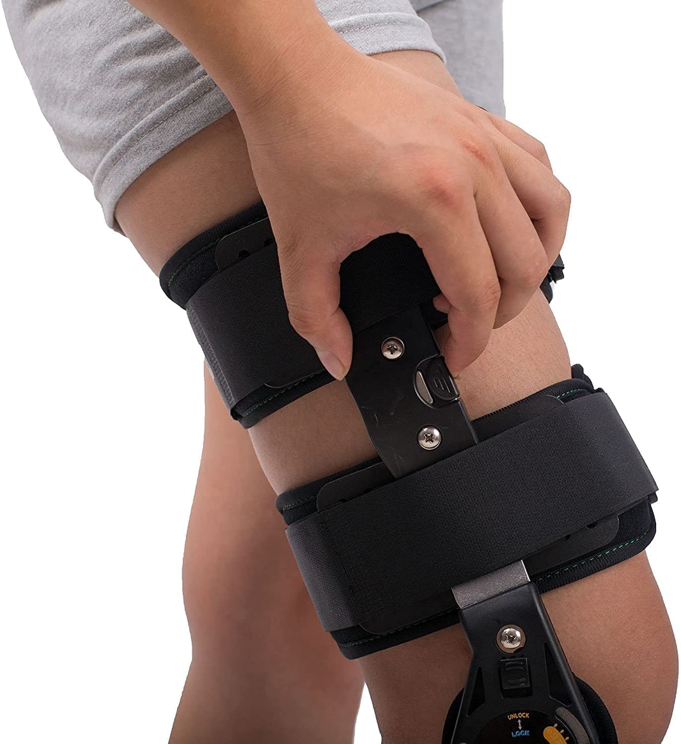 XBJYDMBDD ROM Knee Brace Hinged Knee Brace Patella Injury Fixator Bracket Medical Orthopedic Protector Adjustable Leg Stabilizer Knee Orthosis Splint Adjustable Knee Immobilizer