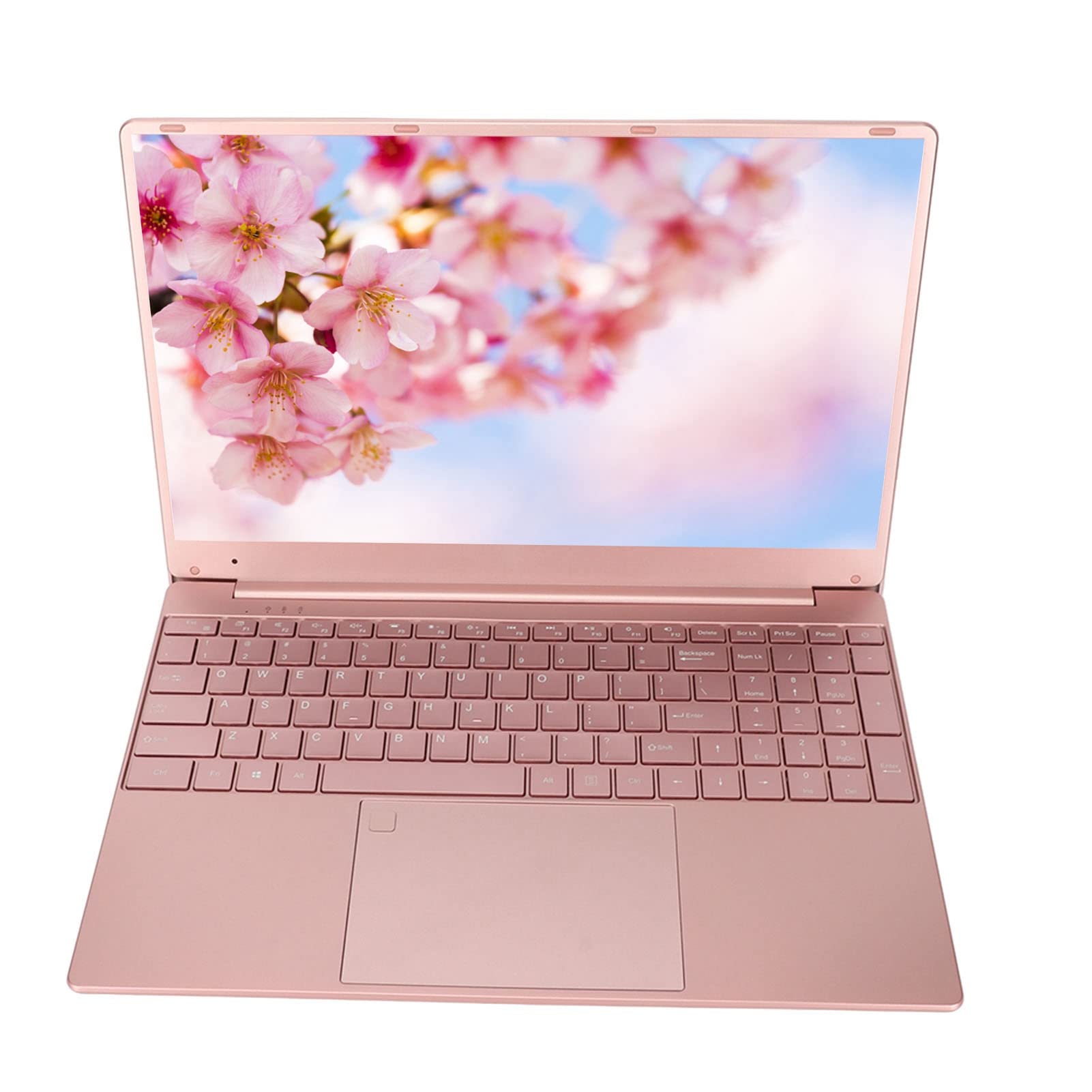 VINGVO Pink Laptop, 2K IPS Office Laptop Front Camera Quad Core CPU 15.6 Inch 6000mAh for Gaming (16+512G US Plug)