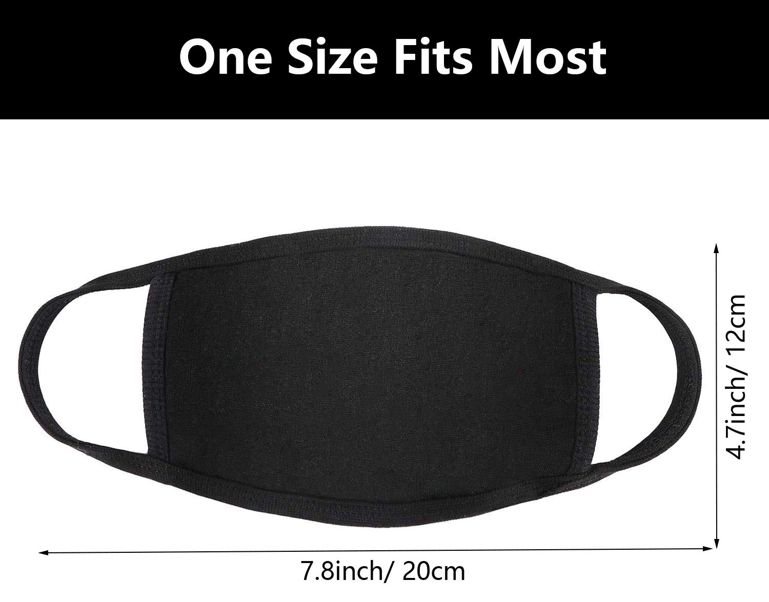 Vitnette 20 Pack Fashion Black Cloth Breathable Cotton Fabric Face Mask Reusable Washable for Unisex Women Men