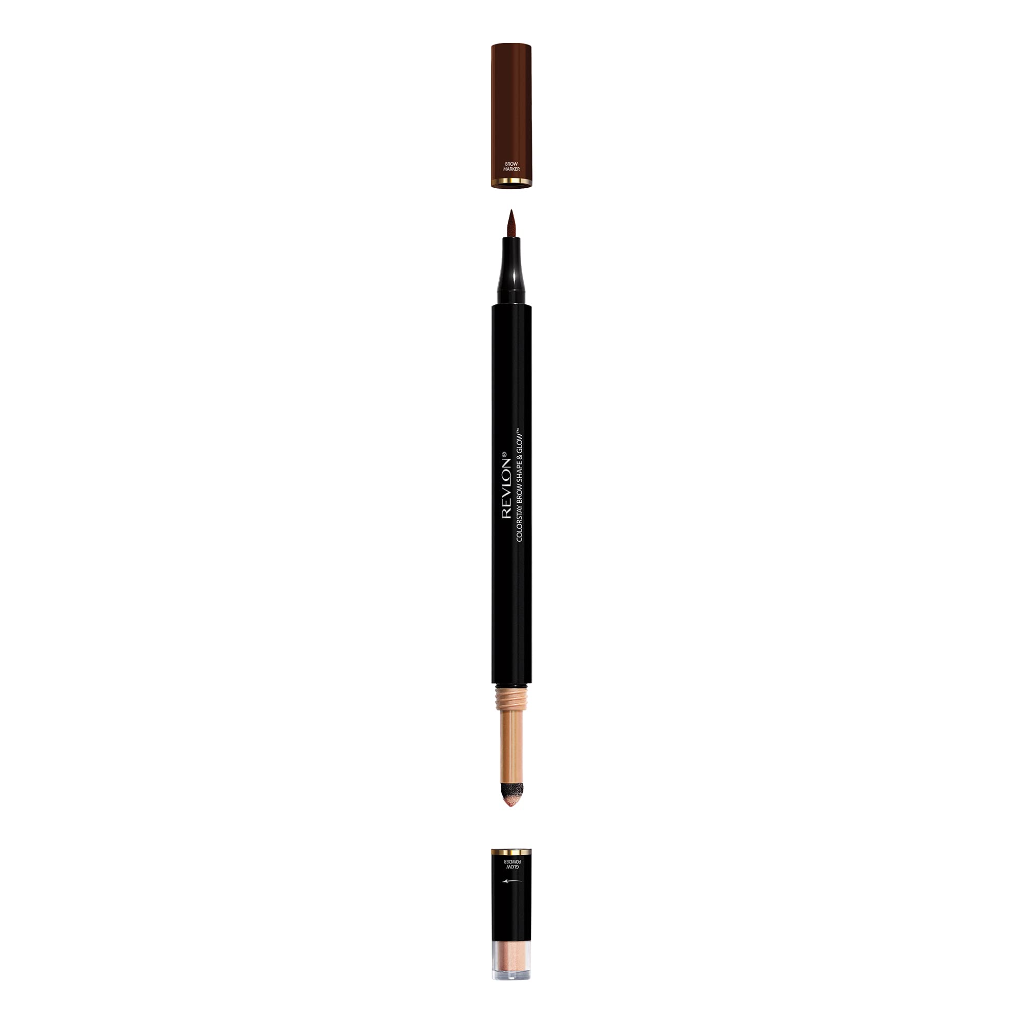 Revlon Colorstay Shape & Glow Eye Brow Marker and Highlighter, Dark Brown, 0.02 Oz (Marker), 0.008 Oz (Highlighter)
