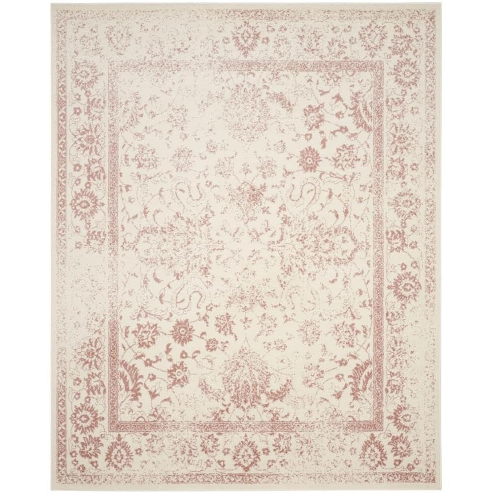 SAFAVIEH Adirondack Collection Area Rug - 8' x 10', Ivory & Rose, Oriental Distressed Design, Non-Shedding & Easy Care, Ideal for High Traffic Areas in Living Room, Bedroom (ADR109H)