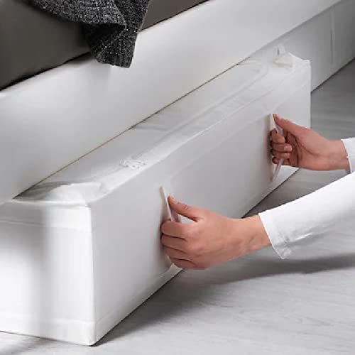 Skubb Underbed Storage Case with Zipper. Approx 36.1/2 x 21.3/4 x 7.1/2 (1, White)