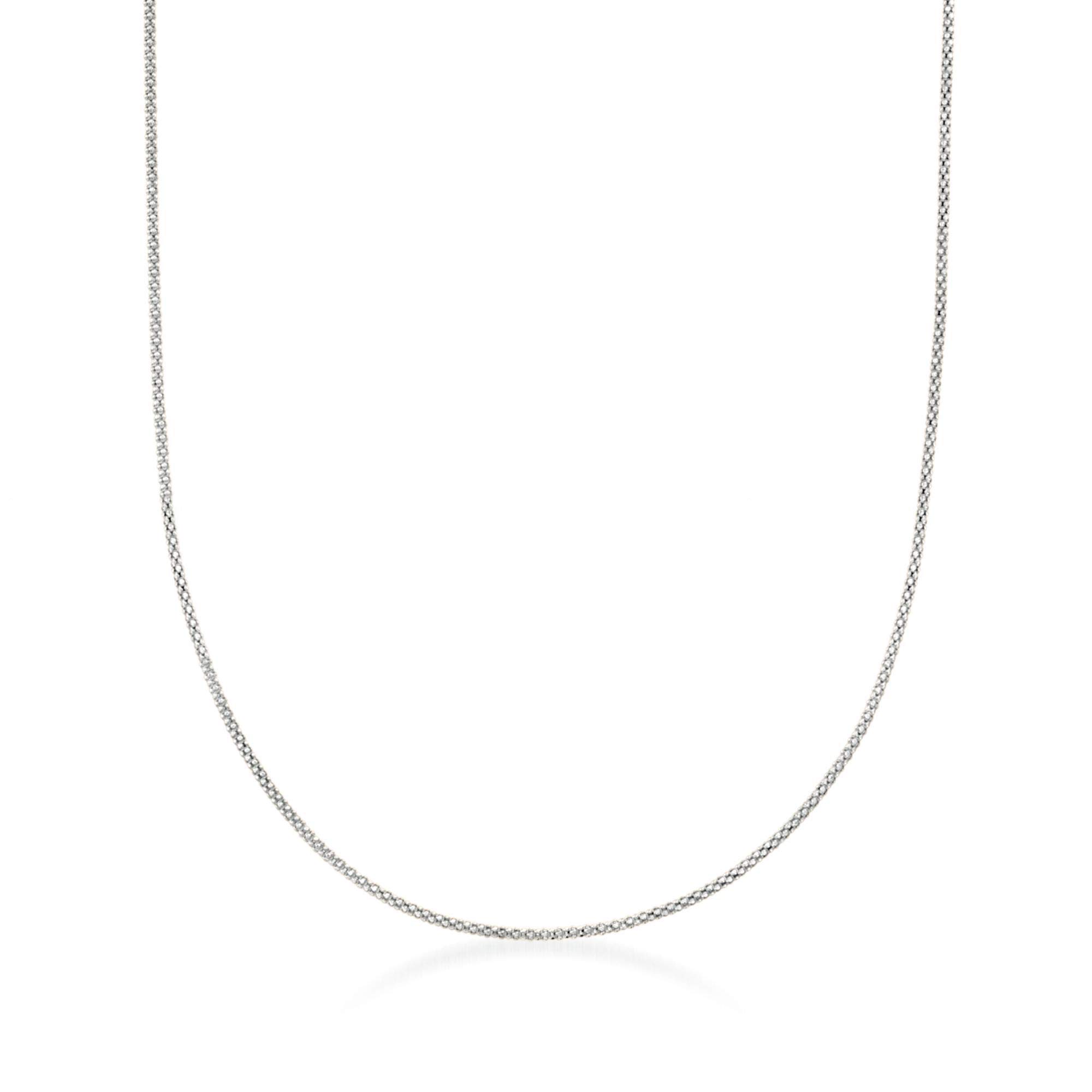 Ross-Simons 1mm 14kt White Gold Adjustable Popcorn-Chain Necklace