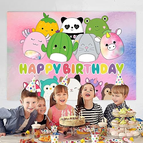 𝓢𝓺𝓾𝓲𝓼𝓱𝓶𝓪𝓵𝓵𝓸𝔀 Background Birthday Decorations, 𝓢𝓺𝓾𝓲𝓼𝓱𝓶𝓪𝓵𝓵𝓸𝔀 Happy Birthday Banner Backdrop for 𝓢𝓺𝓾𝓲𝓼𝓱𝓶𝓪𝓵𝓵𝓸𝔀 Birthday Party Supplies (5x3ft)