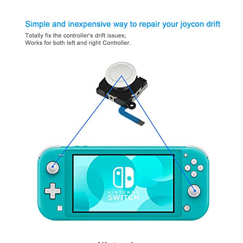 Veanic 4-Pack White Replacement Joystick Analog Thumbstick Part for Switch Lite & Switch Joy-Con Controller