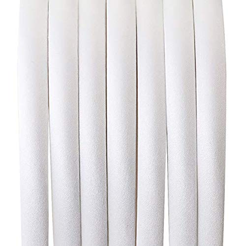 Suyegirl 20 PCS 1 CM White Plain Satin Headbands Fabric Hard Head Bands Solid Color White Hoop DIY Craft Hairbands Hair Pieces for Women Girls