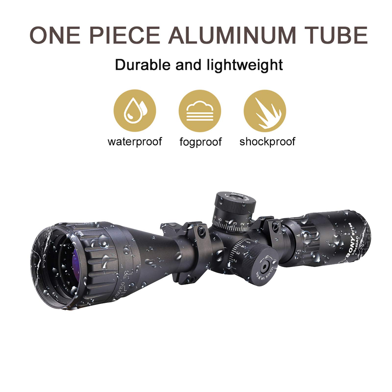 SVBONY SV166 Rifle Scope 3-9x40 AO, Rifle Scopes for Hunting, Spring Loaded Instant Zero Resets Turrets, Parallax Adjustment, Mil Dot Reticle Rifle Scope, for 20mm Picatinny and Weaver Rails