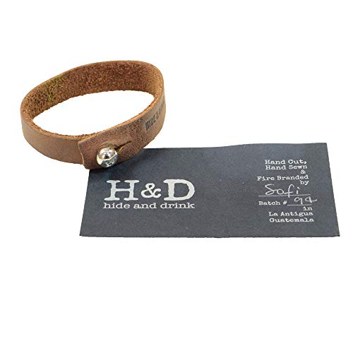 Soft Leather Bracelet with rustic clasp (7-inch wristband) Handmade by Hide & Drink :: Bourbon Brown