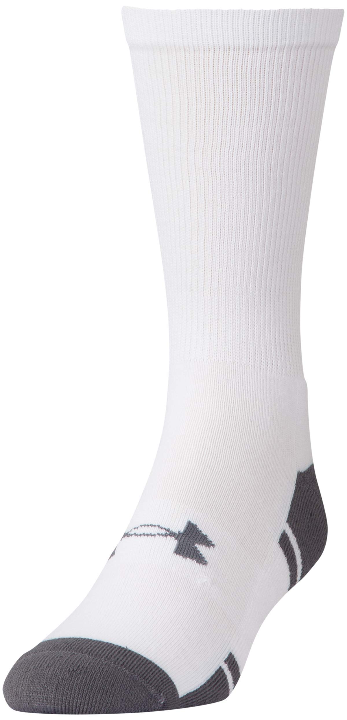 Under Armour Adult Resistor 3.0 Crew Socks, Multipairs , White/Graphite (12-Pairs) , X-Large