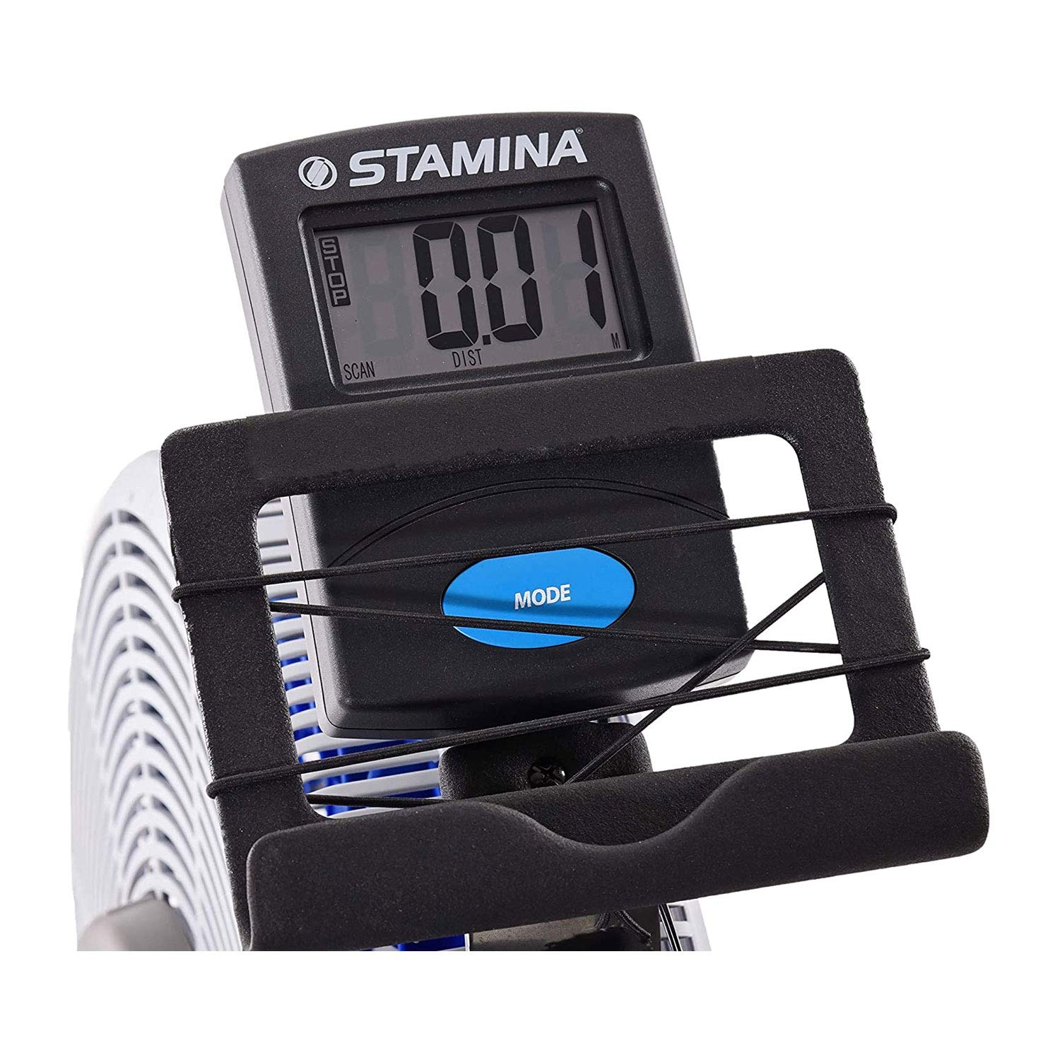 Stamina 1406 ATS Air Transfer System Portable Folding Cardio Exercise Fitness Air Rower Rowing Machine with Wheels, LCD Display, and Device Tray, Gray