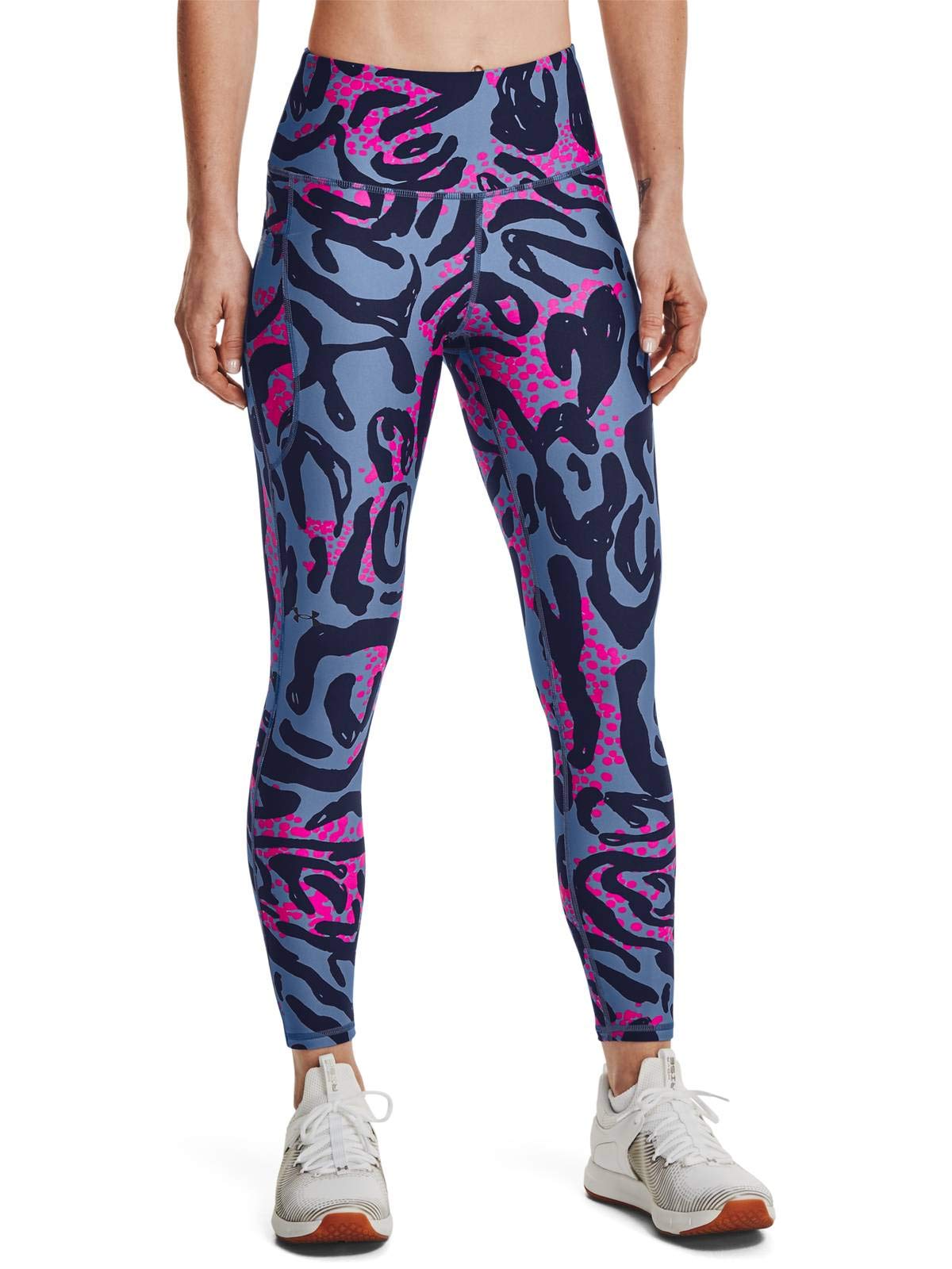 Under Armour Heatgear Armour Printed 7/8 Pocketed Leggings, Mineral Blue/Midnight Navy, X-Large
