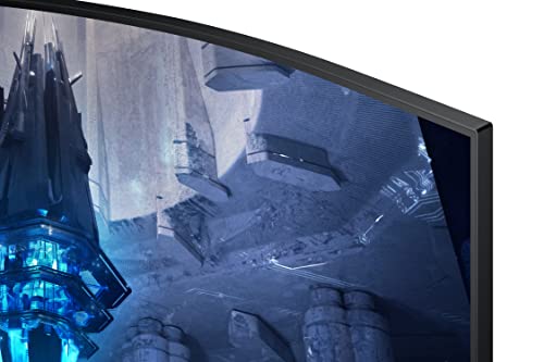 SAMSUNG 32" Odyssey Neo G7 4K UHD 165Hz 1ms G-Sync 1000R Curved Gaming Monitor, Quantum HDR2000, AMD FreeSync Premium Pro, Ultrawide Game View, DisplayPort, HDMI, Height Adjustable Stand, Black, 2022