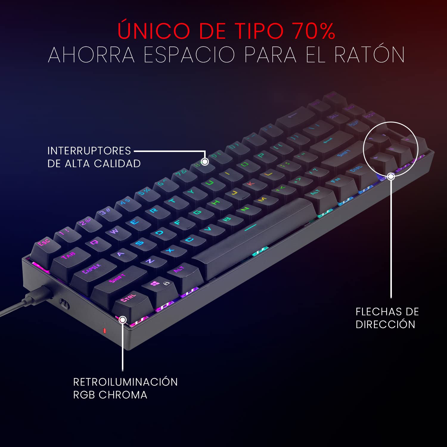 Redragon K599 Wired/Wireless Mechanical Gaming Keyboard 60% Compact Tenkeyless RGB Backlit Computer Keyboard for Windows PC Gamers (70 Key Red Switch – Black)