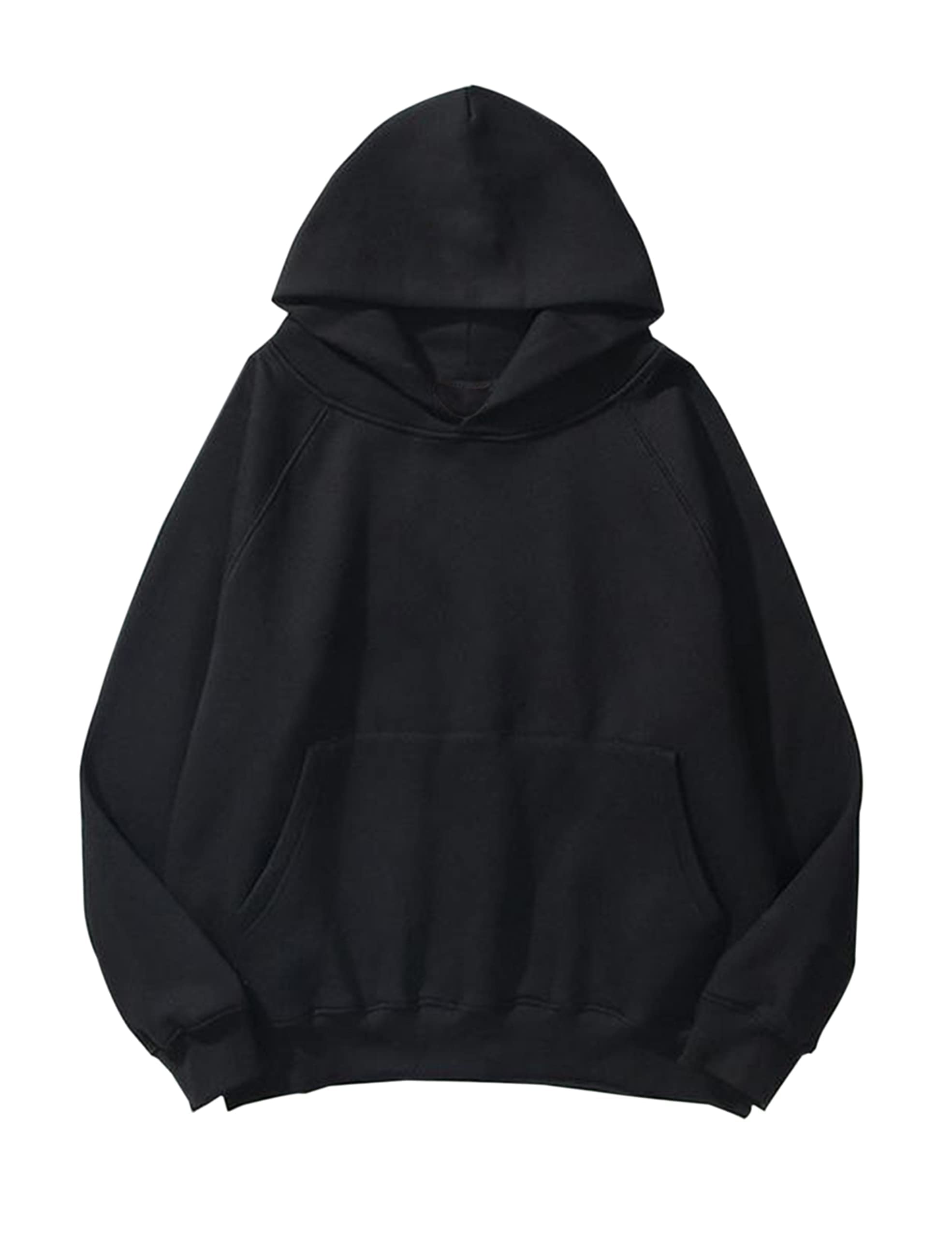 SAFRISIOR Oversized Hoodies for Women and Men Couples Fleece Basic Solid Hooded Sweatshirt Pullover Jackets Black