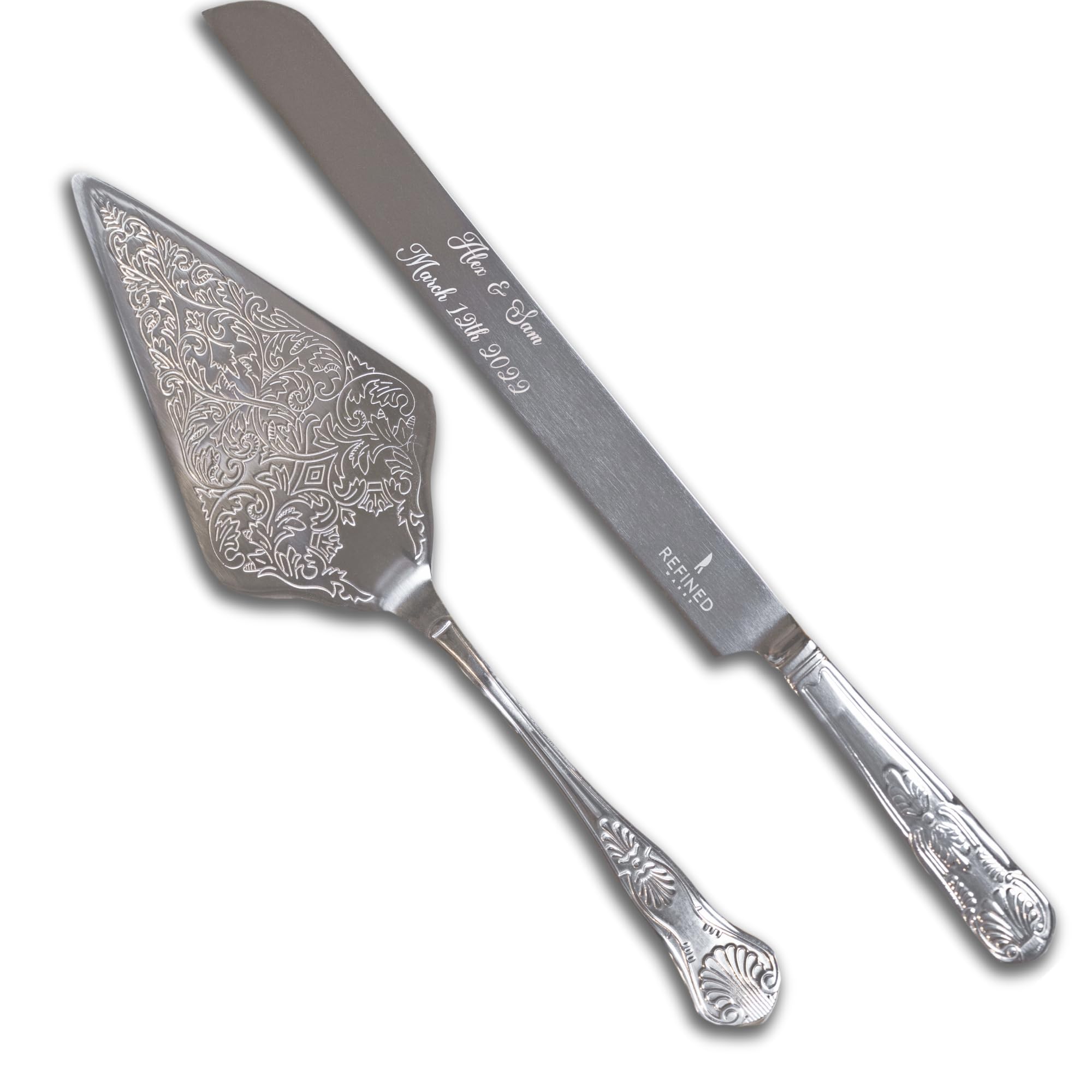 Personalized Engraving Cake Knife and Server Set | Wedding Cake Knife and Server | Wedding Gift | Elegant Cake Cutting Set | Engagement Gift For Couples