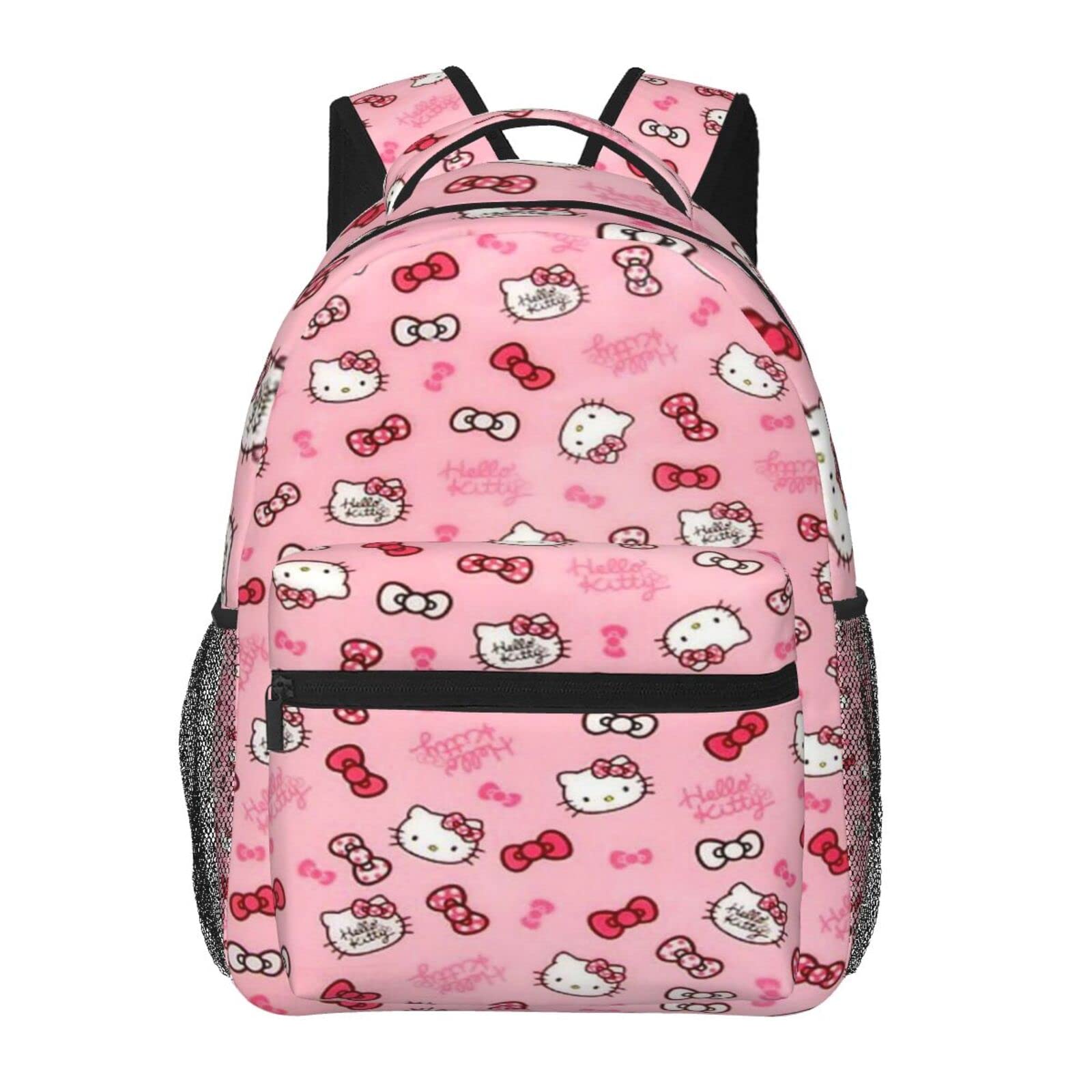 ZHENHAN Hello Cat Backpack Cartoon Shoulder Bag Lightweight Large Capacity Casual Travel Rucksack Laptop Daypack For Women Anime Kitty Fans Gift