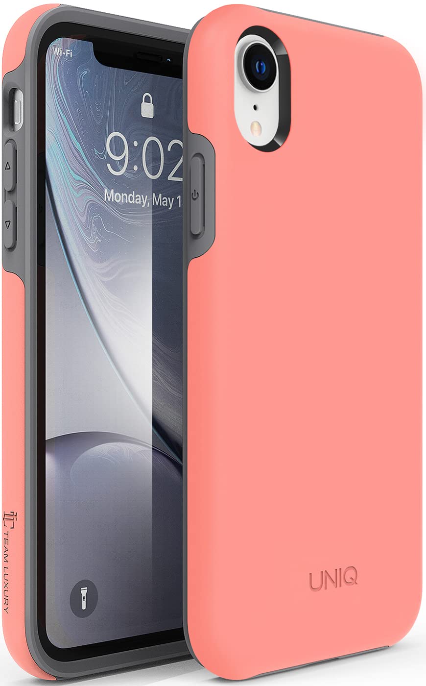 TEAM LUXURY Designed for iPhone XR Case, [Ultra Impact Resist] Shockproof Rugged [Anti-Scratch] Protective Case for iPhone XR Phone Case Cover 6.1" (Living Coral)