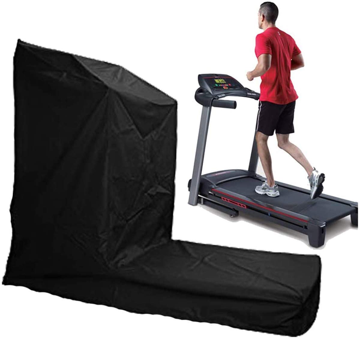 UCARE Treadmill Cover Outdoor Running Machine Dustproof Waterproof Cover Black Home Gym Treadmill Waterproof Protection Covers for Non-Folding & Folding Treadmills (M: 72x35.5x60.6in/185x91x155cm)