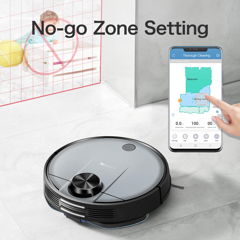 Proscenic M6 PRO Wi-Fi Connected Robot Vacuum Cleaner and Mop, Alexa & Google Home& App Control, Lidar Navigation, Robotic Vacuum with Mapping, 2600 Pa Suction and Selective Room Cleaning (Renewed)