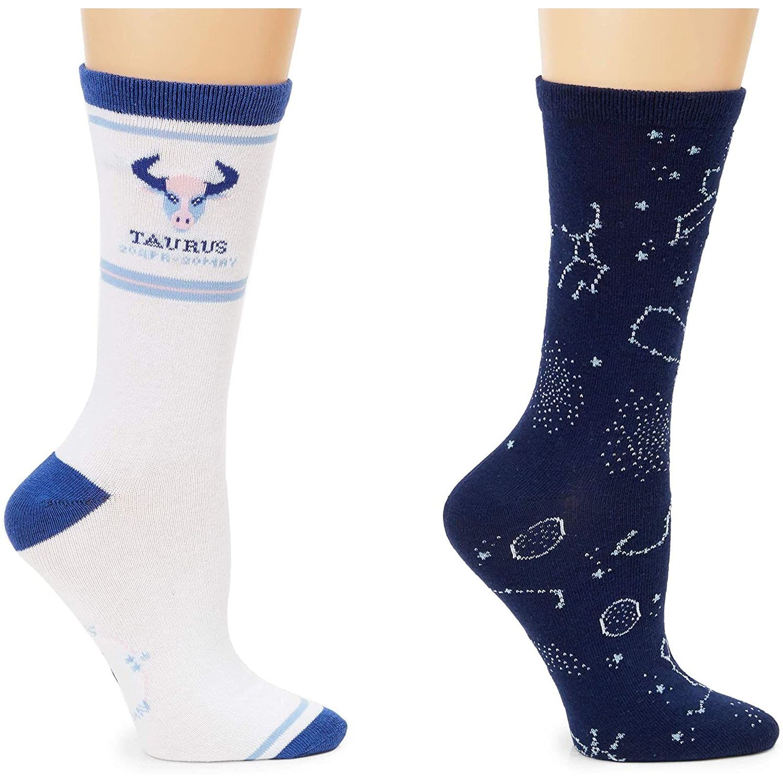 Taurus Zodiac Sign Crew Socks for Women and Men (2 Pairs)