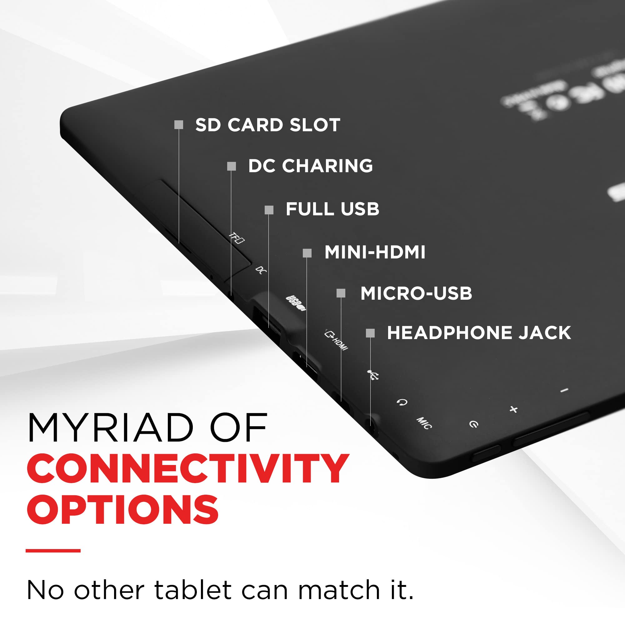 Simbans [3 Bonus Item] TangoTab 10 Inch Tablet 4 GB RAM, 64 GB Disk, Android 10, Mini-HDMI, Micro-USB, USB-A, Inbuilt GPS, Dual WiFi, Bluetooth, IPS Screen, Dual Camera Computer PC - TCX