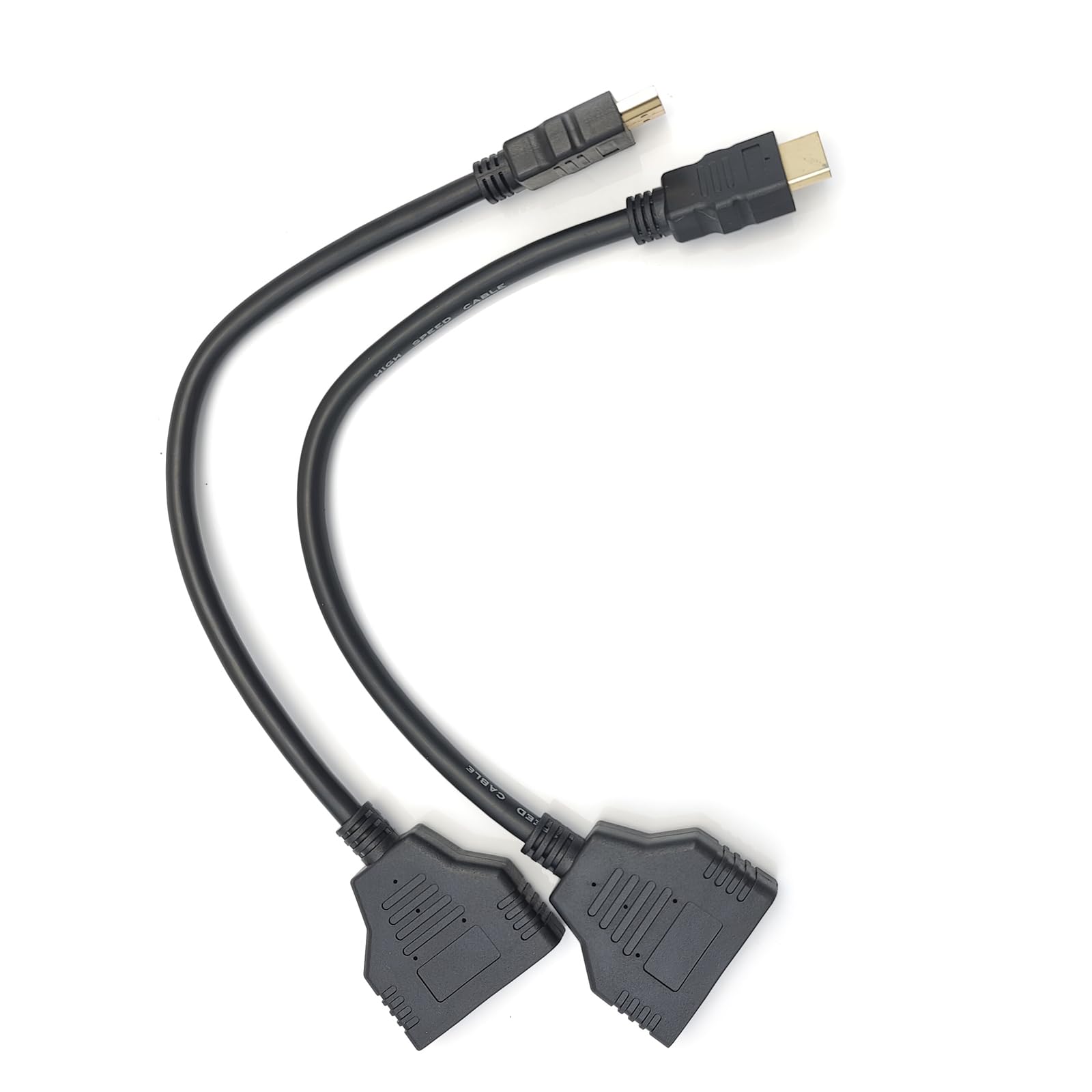 Seapple 2PCS Links HDMI-Compatible Splitter 1 in 2 Out, 4K HDMI Splitter for Dual Monitors Duplicate/Mirror Only, 1x2 HDMI Splitter 1 to 2 Amplifier for Full HD 1080P 3D with 5ft HDMI Cable
