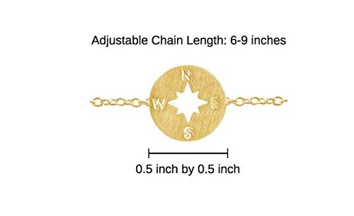 Rosa Vila Discontinued Compass Bracelet - Direction of Life & I’d Be Lost Without You (Gold Tone)