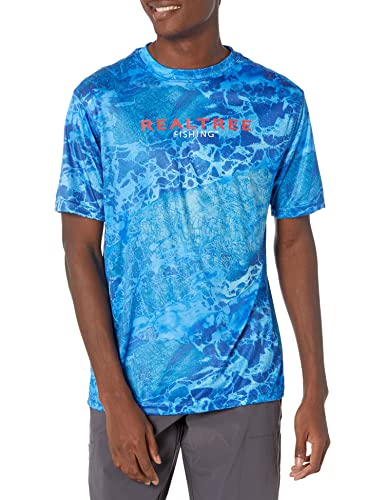 Staghorn Realtree Fishing Ss Graphic Camo Tee, Dark Blue, M
