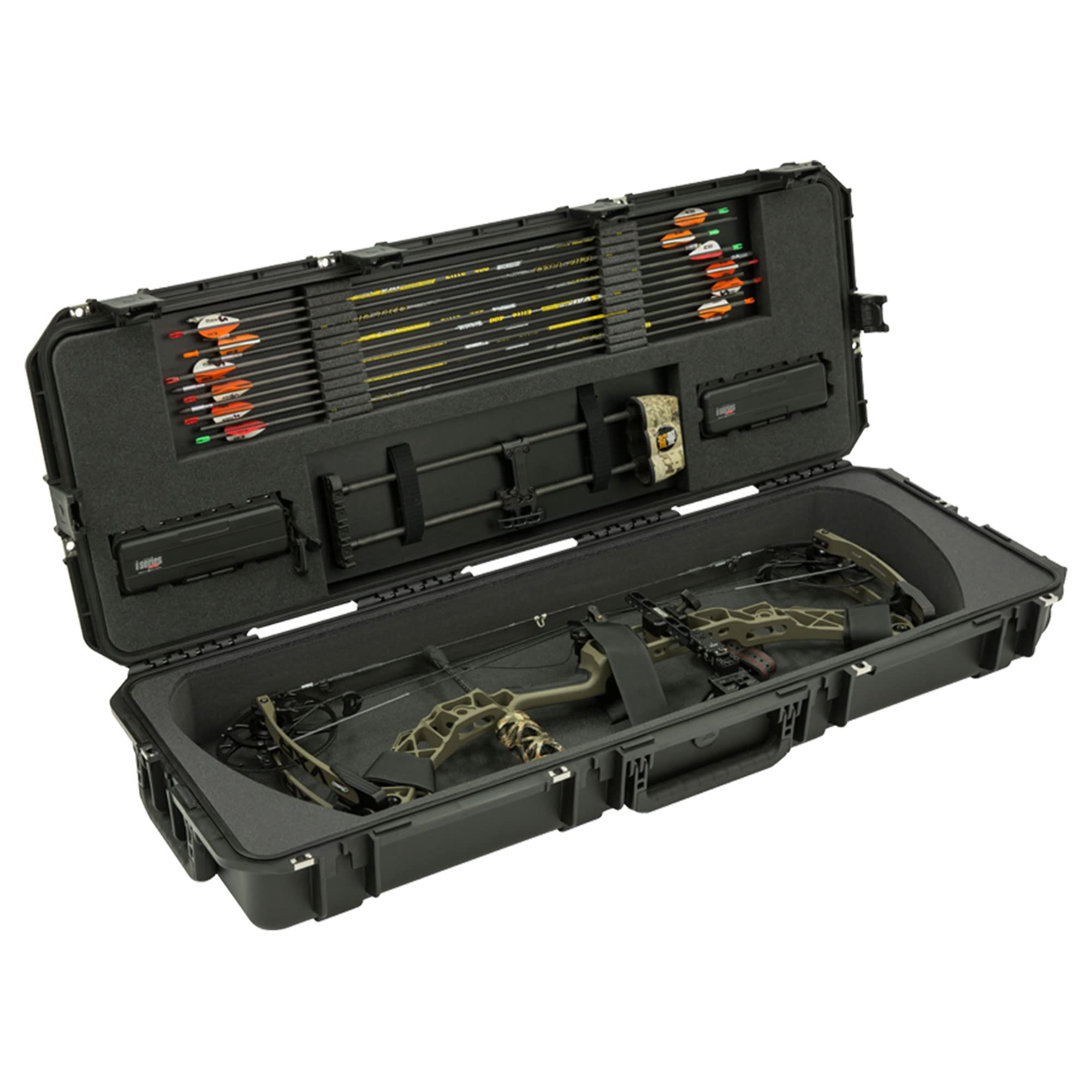 SKB Cases 3I-4214-MPL iSeries Mathews Hard Shell Exterior Waterproof Bow Case with Skate Style Wheels and Trigger Release Latch System, Black