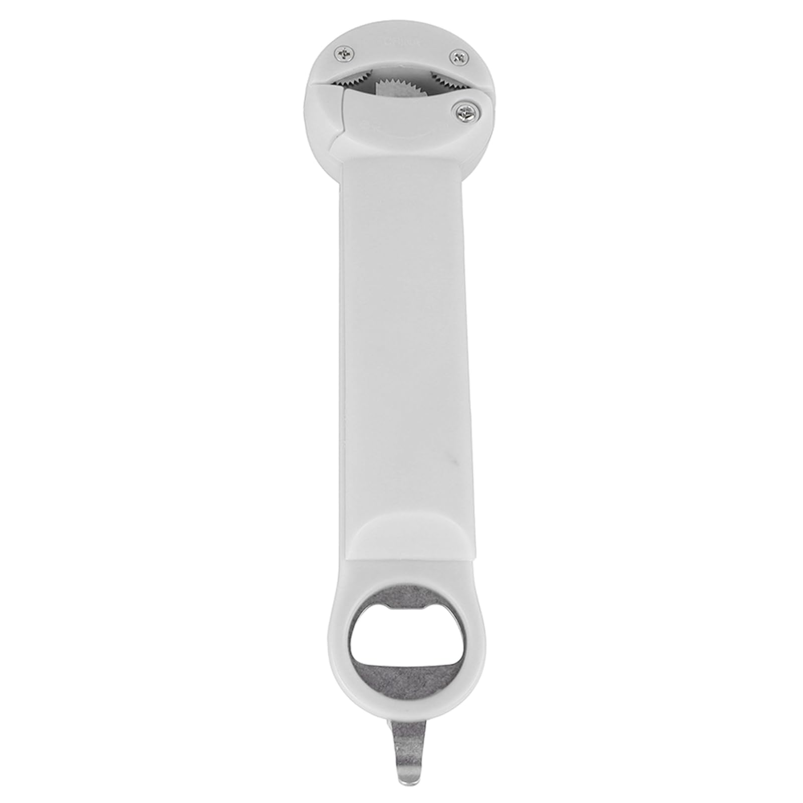 Stainless Steel Adjustable Cap Screwer 3 in 1 Multifunctional Retractable Jar Bottle Opener Pop Tab Opener Auxiliary Bottle Opening Tool Scientific Lever Principle (Beige)