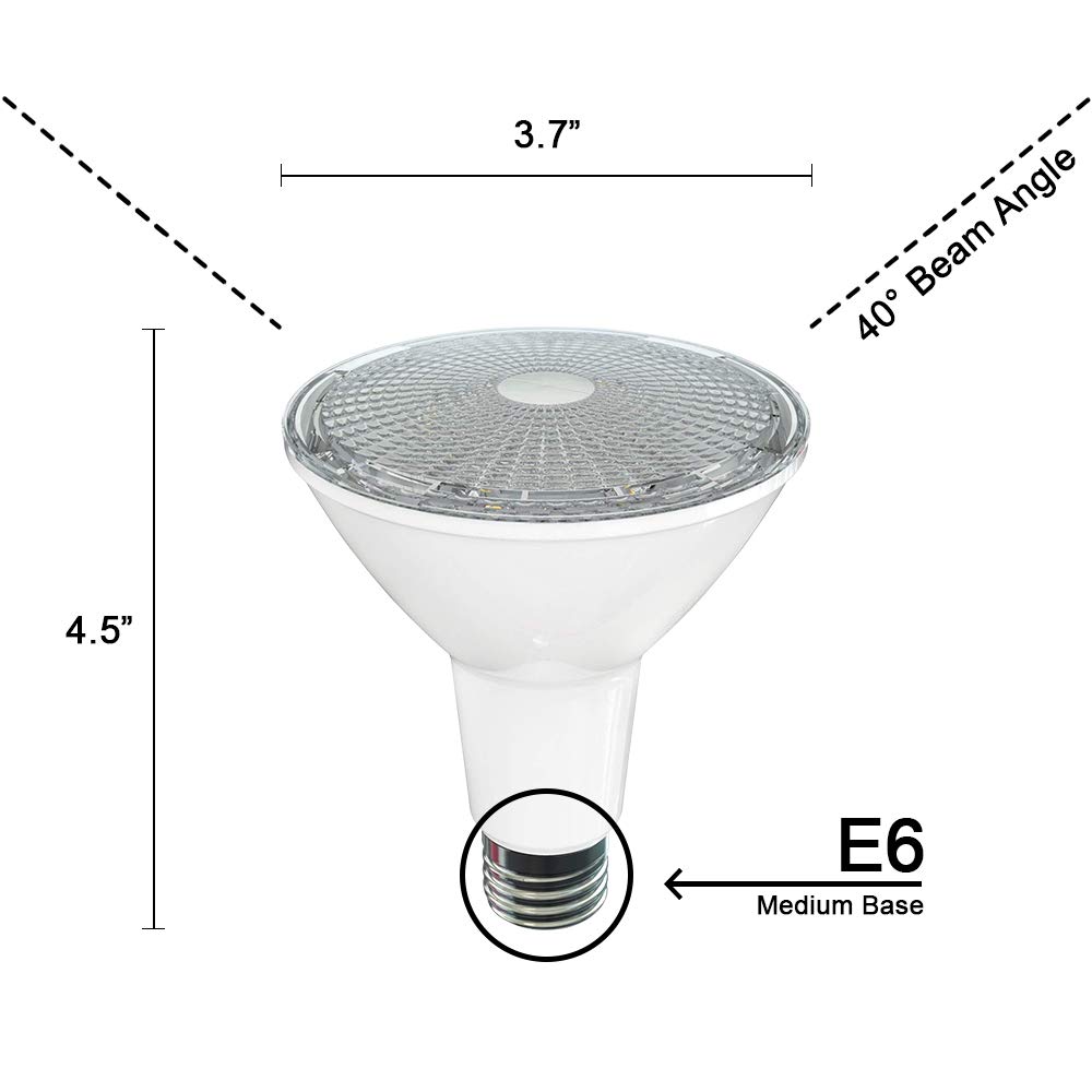 SleekLighting LED Par 30 Long Neck,11 Watt,(75 Watt Equivalent),Soft White -3000K,800Lumens,"Dimmable" Wide Flood Bulb,Indoor/Outdoor, Recessed Lighting, Spot Light,E26,ES&UL wet location 4Pack