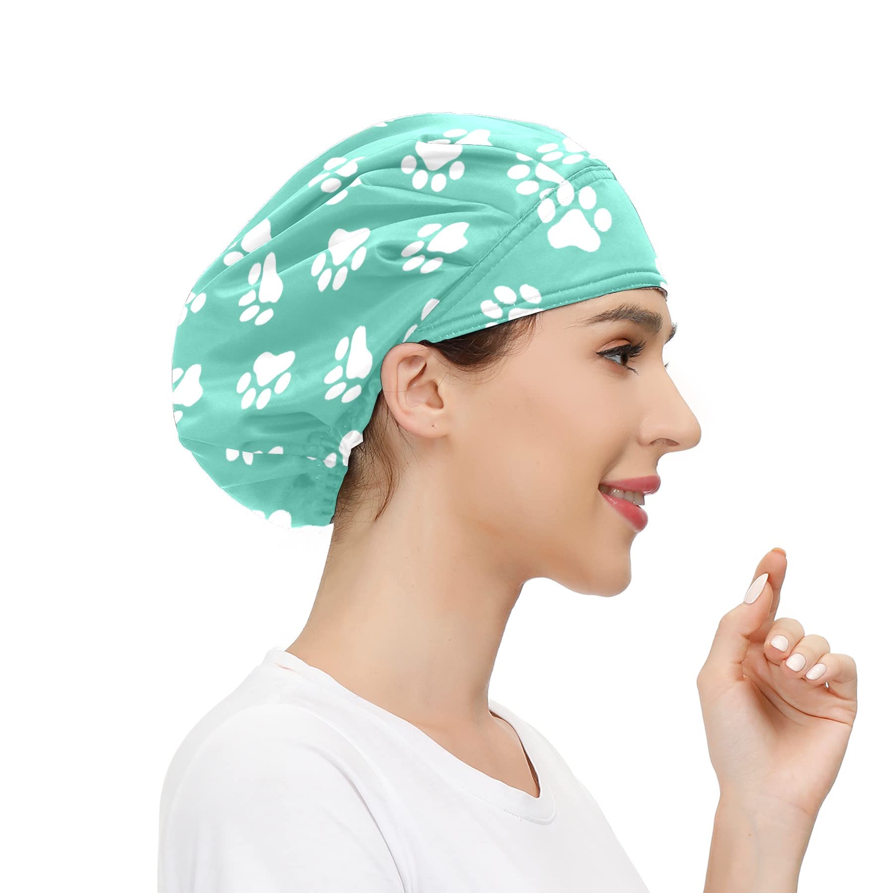 Womens Working Cap with Cotton Sweatband Adjustable Elastic Head Cover Hair Tie Back for Men One Size St Patricks Day Green Clover Leaf