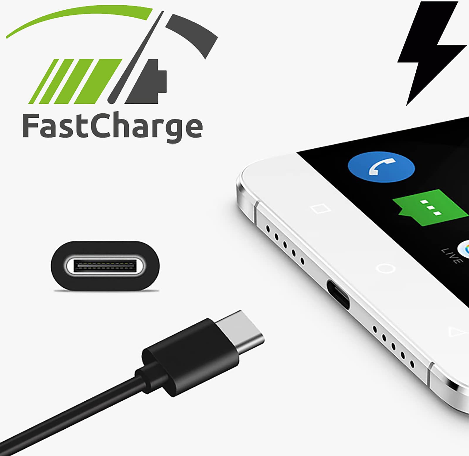 Slim PRO USB-C Cable Compatible with Your OnePlus Nord N20 SE with Ultra Fast Data and Quick Charging Speeds