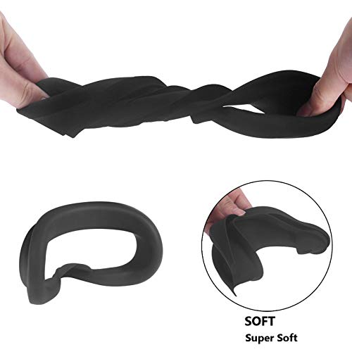 VR Sweat-Proof Silicone Face Cover and Lens Protect Cover for Oculus Quest 2, Silicone Eye Cover Pad, EVA Lens Protector, Dust Proof, Anti Scratch for VR Accessories Set