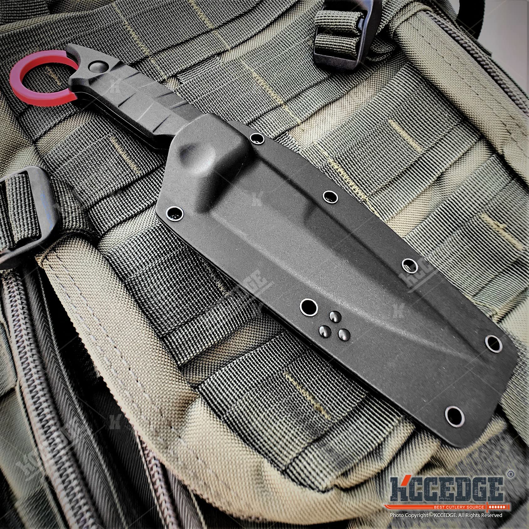 Tactical Knife Hunting Knife Survival Knife Fixed Blade Knife Kydex Sheath Razor Sharp Edge Camping Accessories Camping Gear Survival Kit Survival Gear Tactical Gear 80404 (Red)