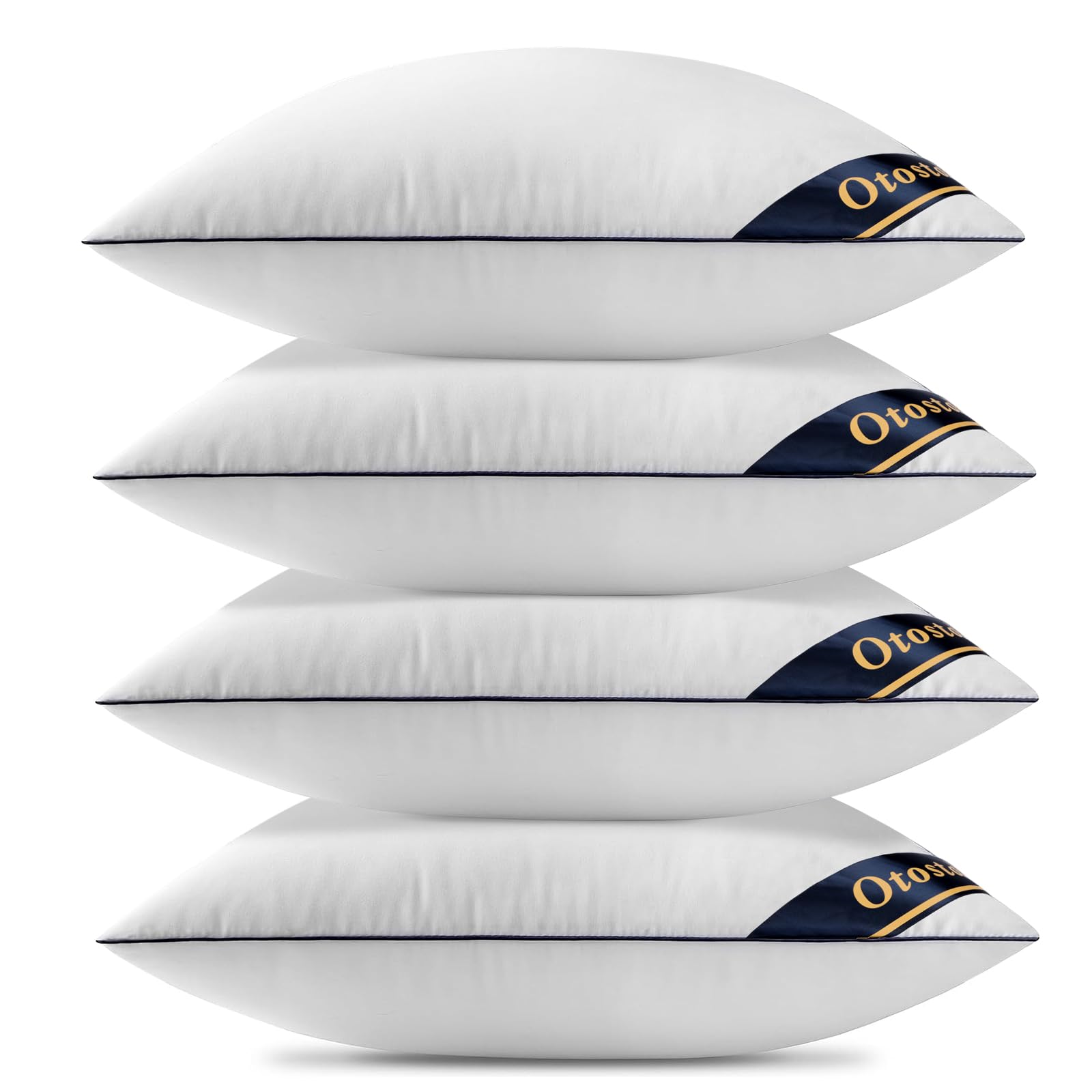 OTOSTAR Throw Pillow Inserts 20x20 Inch Pack of 4 Decorative Throw Pillows with Cotton Cover Soft Pillow Stuffer Square Pillow Inserts Lumbar Support Pillow Form for Sofa Indoor Bed Couch Decor
