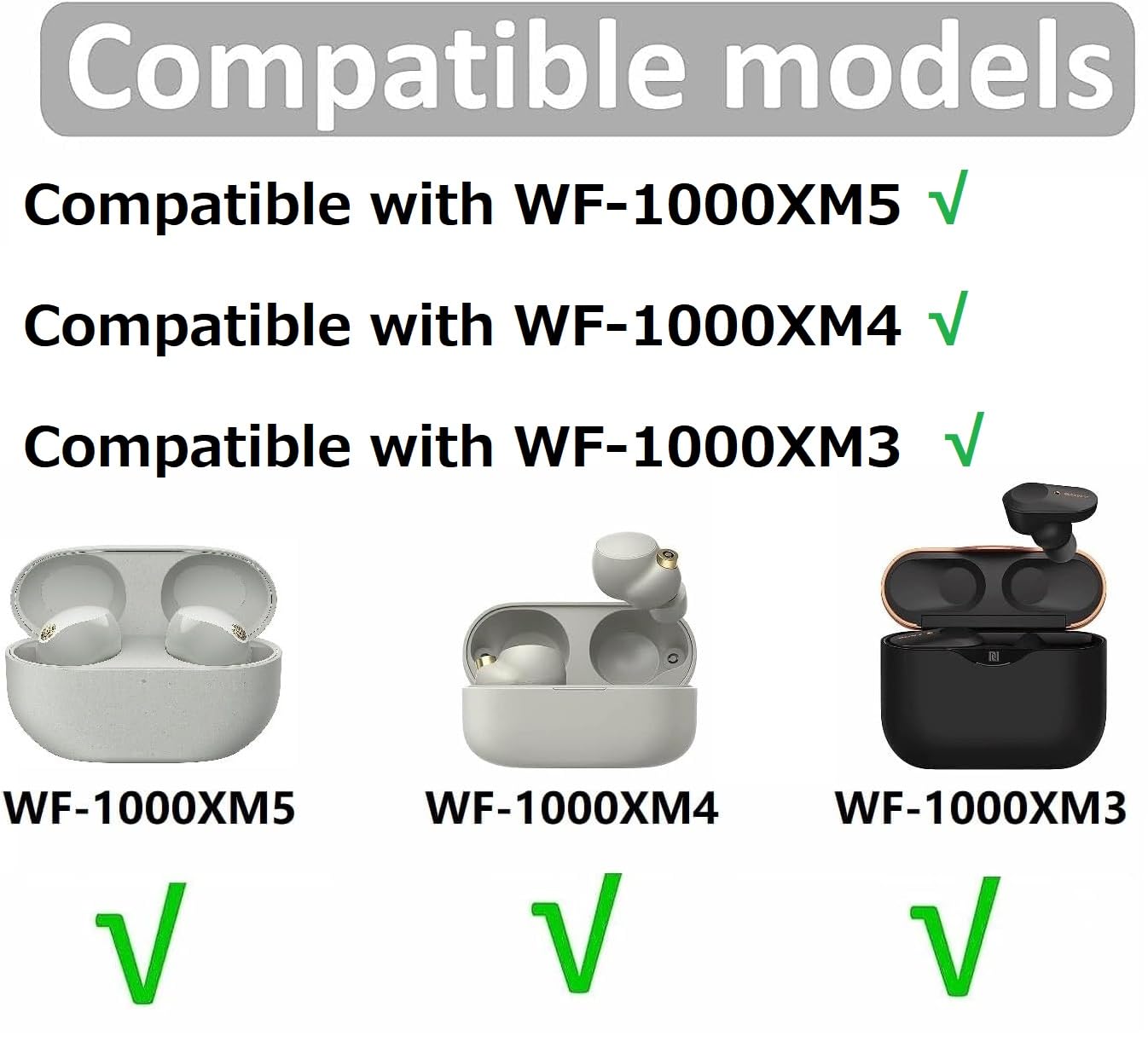 Replacement Ear Tips Compatible with Sony wf 1000xm5 / 1000xm4 / c700n Earbuds, Silicone Ear Buds Ear Cap Ear Plug Eartips Replacement for Sony Earbuds,S/M/L 3 Size 6 Pairs,Silver 713