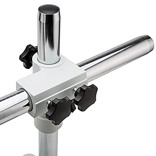 SWIFT S7 Professional Binocular Stereo Zoom Microscope,WF10X Eyepieces,3.5X-90X Magnification 0.7X-4.5X Objective,56-Bulb LED Ring Light, Single-Arm Boom Stand,0.5X and 2X Barlow Lens