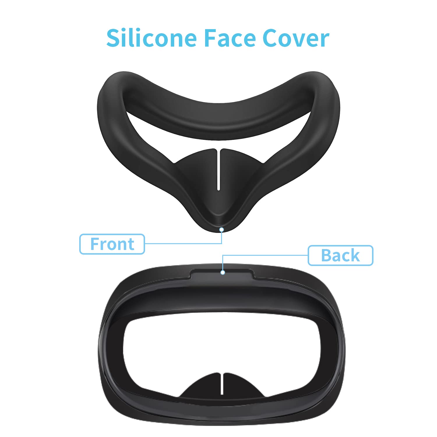 ZyberGears VR Oculus Quest 2 Face Cover with Lens Pad Silicone Quest 2 Face Pad Lens Cover Protector for Oculus Quest 2 Accessories - Black