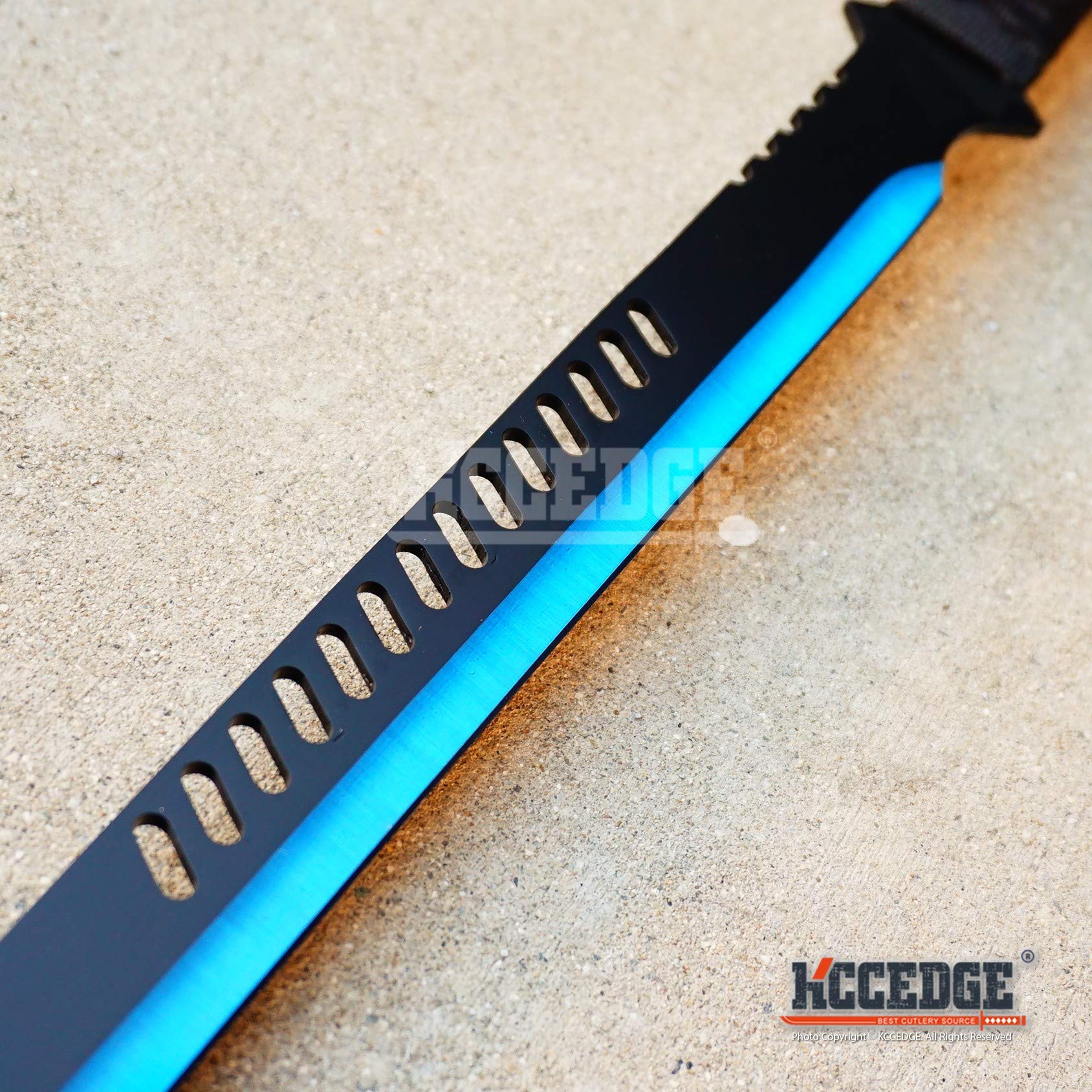 Tactical Knife Survival Knife Hunting Knife Full Tang Fixed Short Sword Blade Knife Razor Sharp Edge Camping Accessories Camping Gear Survival Kit Survival Gear Tactical Gear 53934 (Black / Blue)