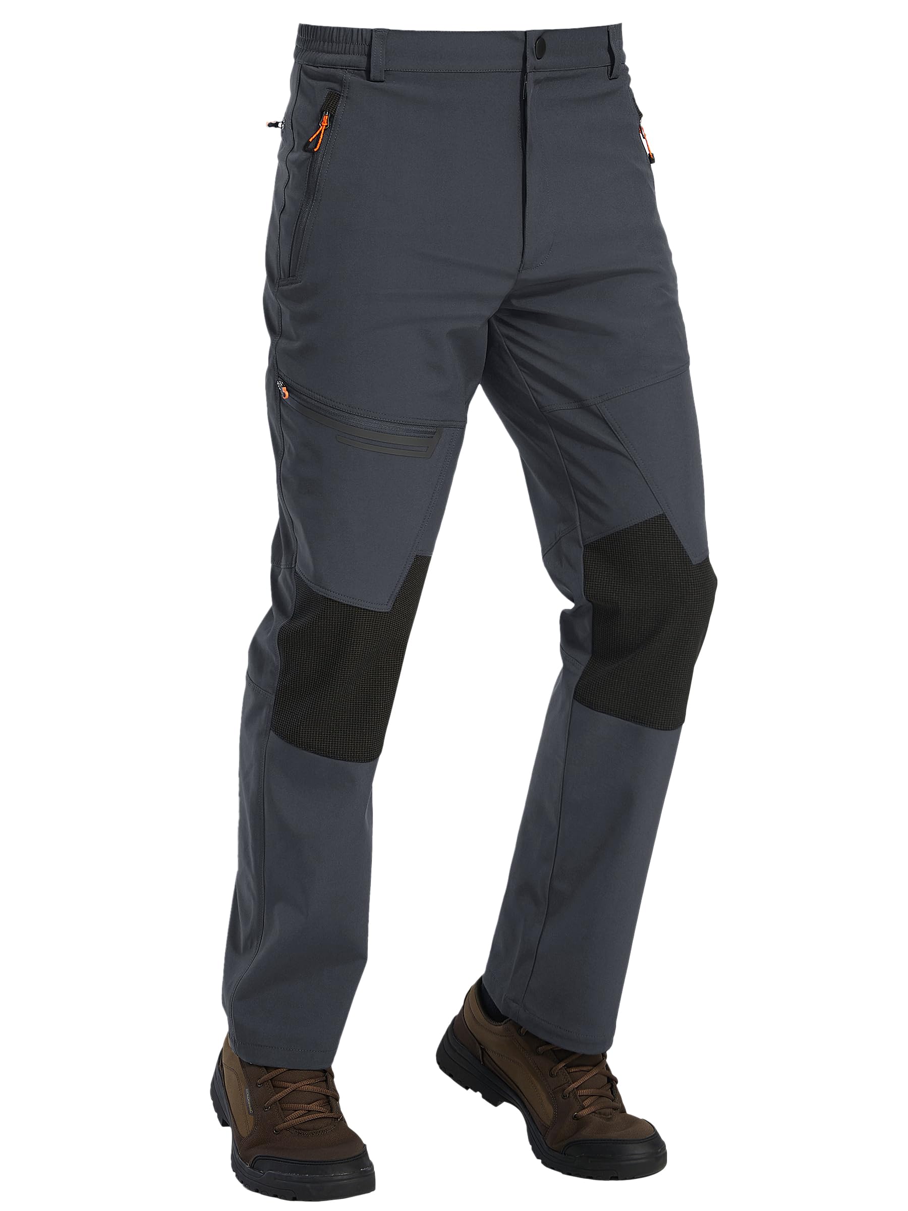 TACVASEN Mens Fleece Pants Outdoor Pants Cold Weather Pants Mens Water Resistant Hiking Pants Warm Pants Tactical Softshell Pants
