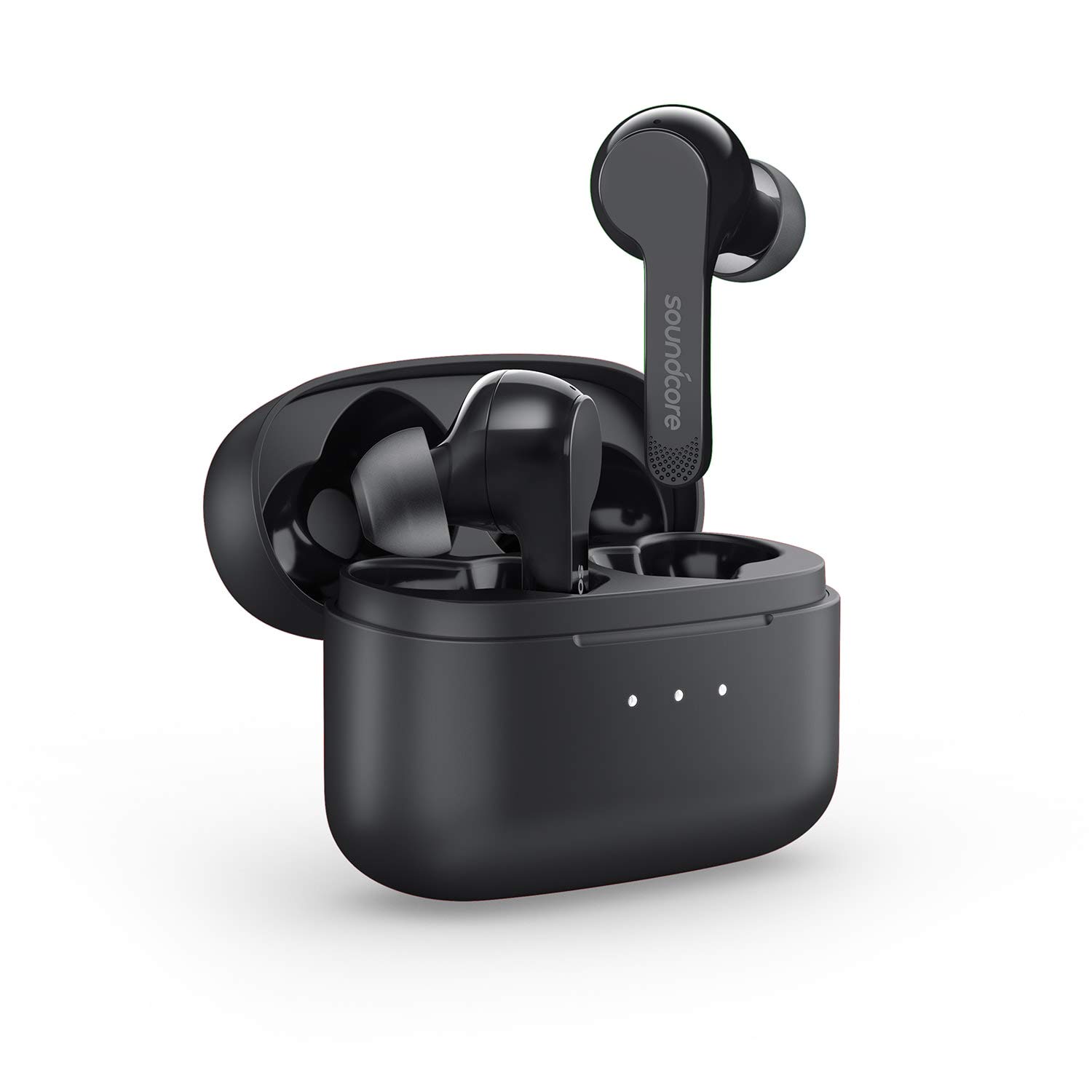 Soundcore Liberty Air True Wireless Earphones with Charging Case, Bluetooth 5, 20 Hour Playtime, Touch Control Earbuds, Graphene Enhanced Sound, Noise Cancelling Microphones and Secure Fit (Black)