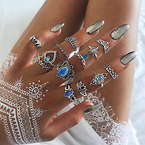 ZZ ZINFANDEL 62Pcs Vintage Knuckle Rings Set Stackable Finger Rings Midi Rings for Women,Joint Nail Band Cuff Toe Statement Finger Rings