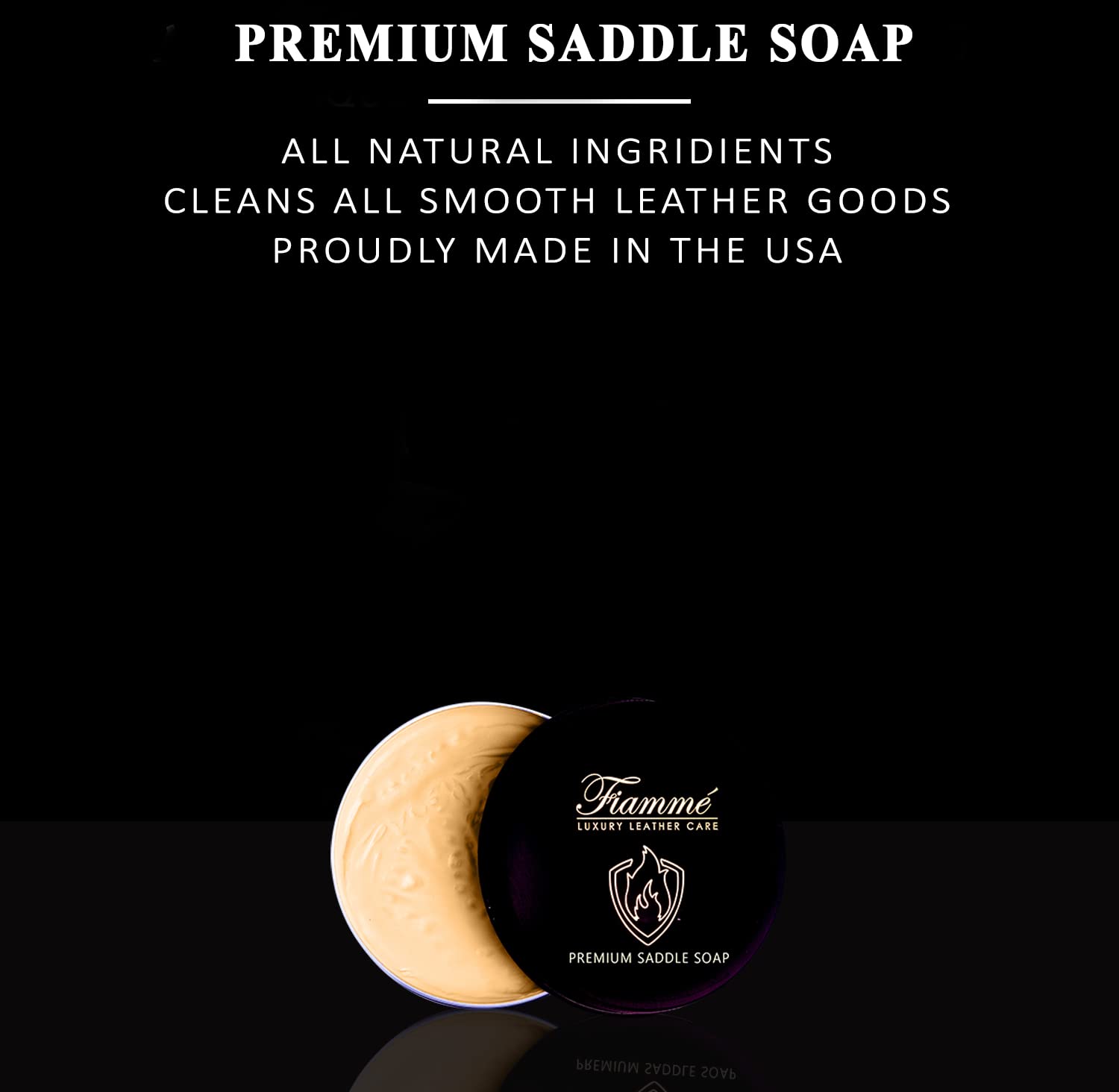 Premium Saddle Soap - 2.8oz Leather Cleaner & Conditioner - Softens & Preserves Leather - Made in USA