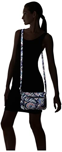 Vera Bradley Women's Cotton Little Hipster Crossbody Purse With RFID Protection, Java Navy Camo - Recycled Cotton, One Size