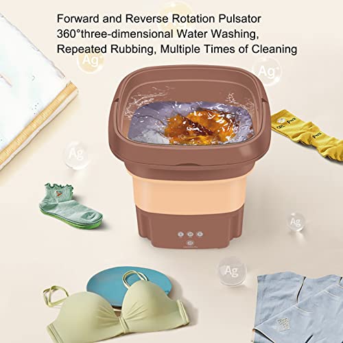 REALN Mini Washing Machine Foldable Small Washer Machine with Spinner, Portable Clothes Washer for Underwear, Baby Clothes or Small Items, Apartment, RV (Color : Green)
