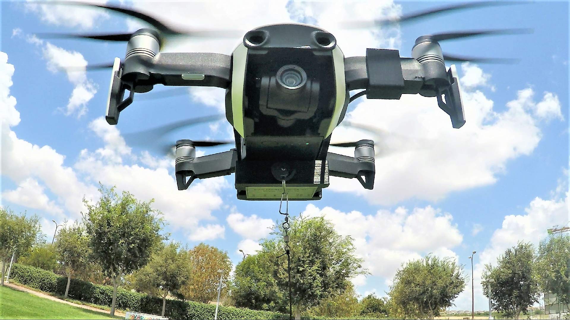 Release and Drop Professional Device for DJI Mavic AIR 1 β Drone Fishing, Bait Release, Load Delivery, Search and Rescue and Fun β U.S. Patent - by DRONE SKY HOOK